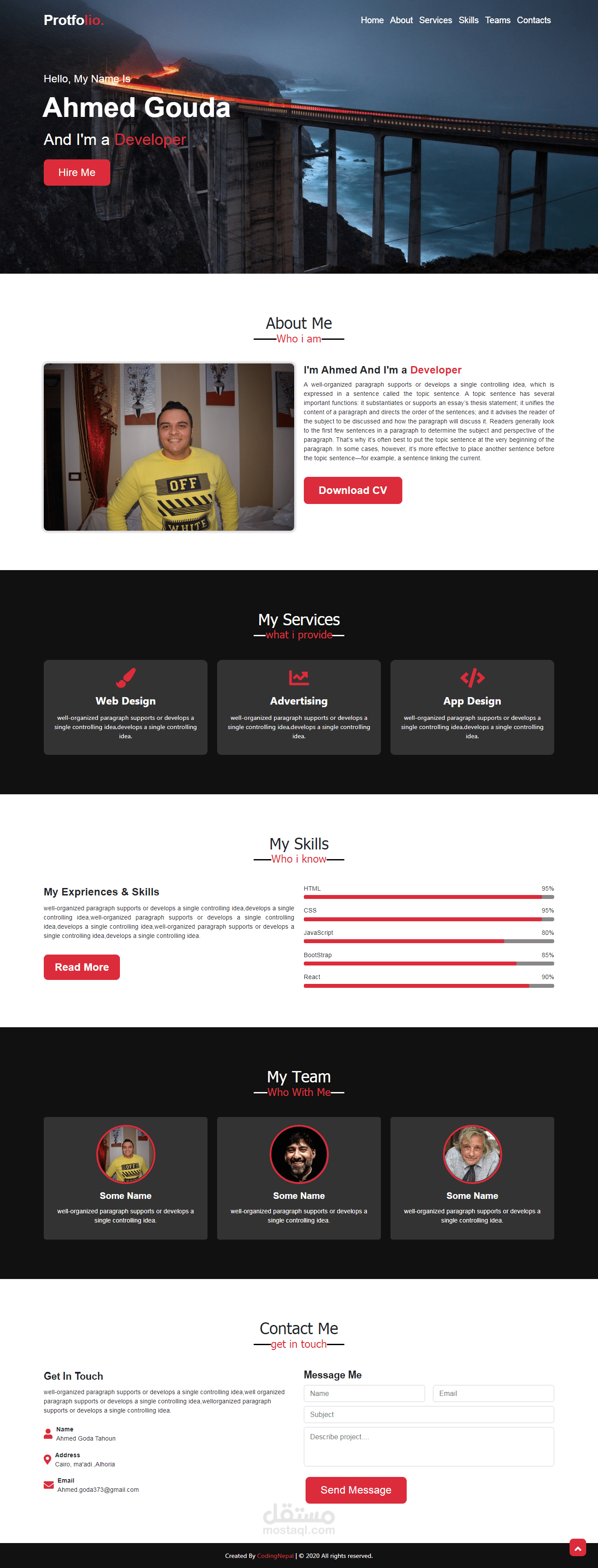 HTML & CSS & Bootstrap | مستقل