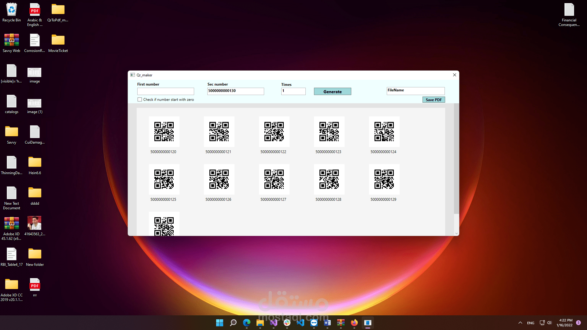 QrMaker To PDF files | مستقل