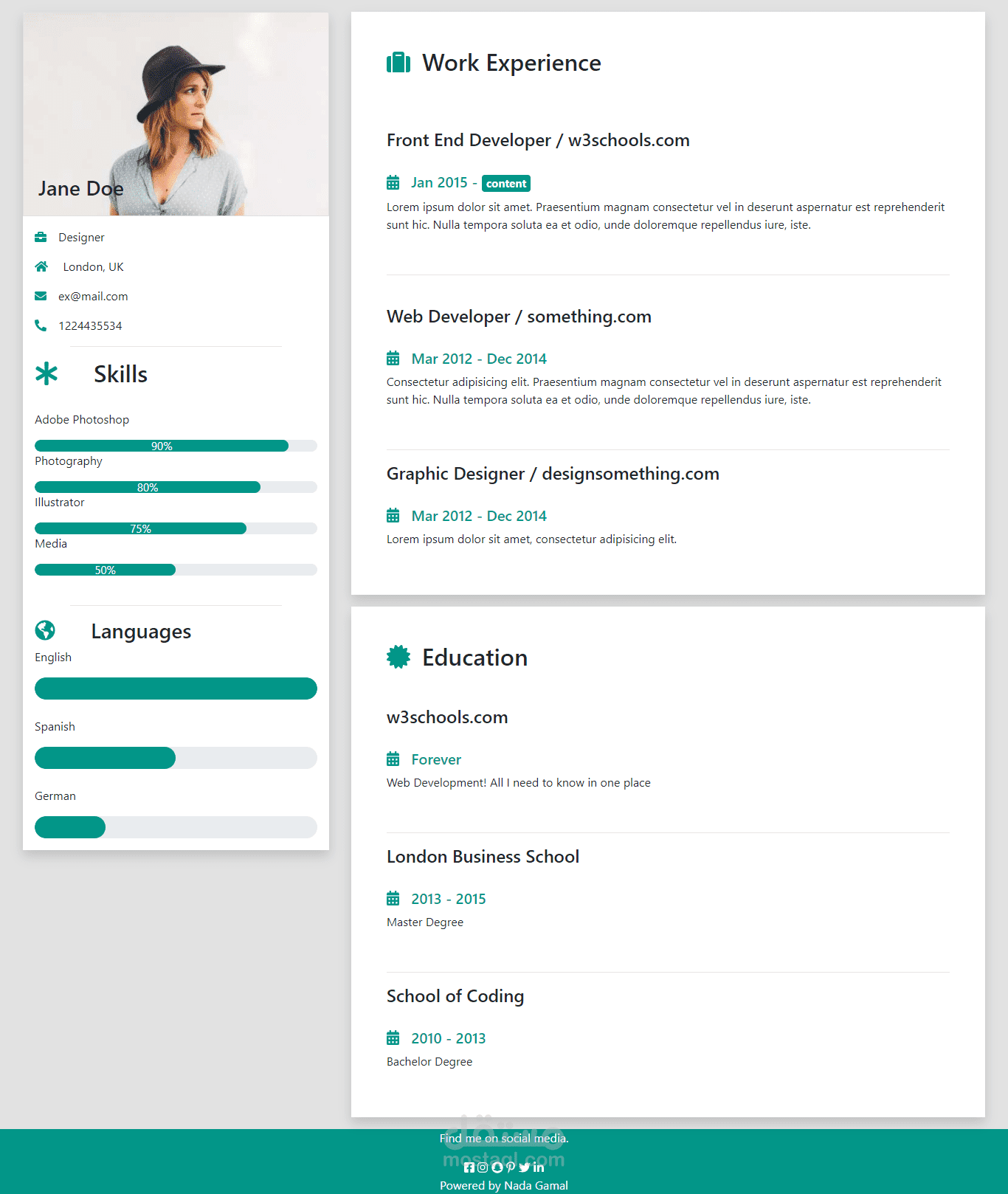 resume web app | مستقل