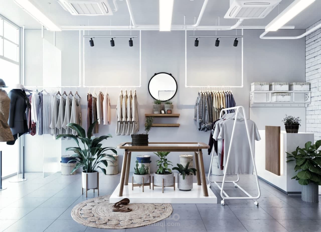 clothing store interior design max - lumion photoshop | مستقل