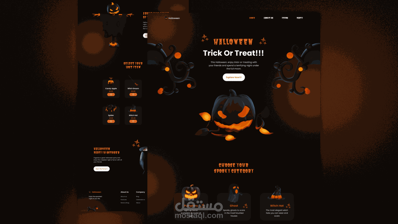 Responsive Halloween Website | مستقل Responsive Halloween Website | مستقل