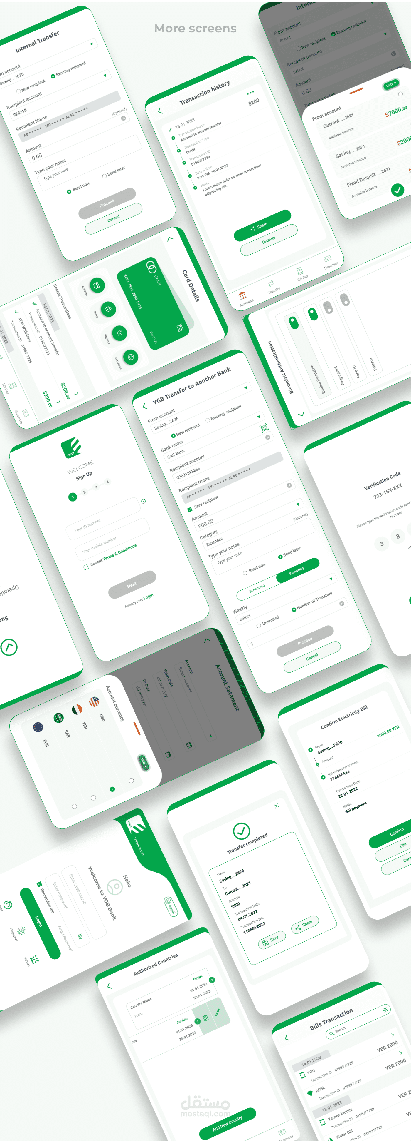 تصميم تطبيق الموبايل المصرفي Ux Ui مستقل