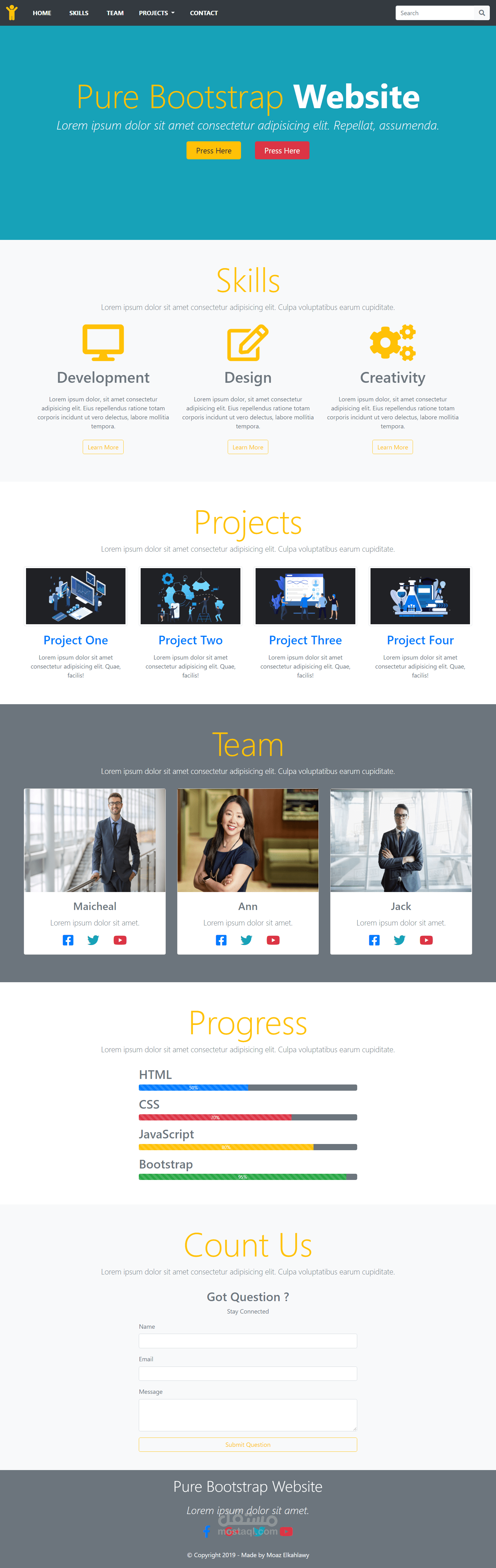 Pure Bootstrap | مستقل