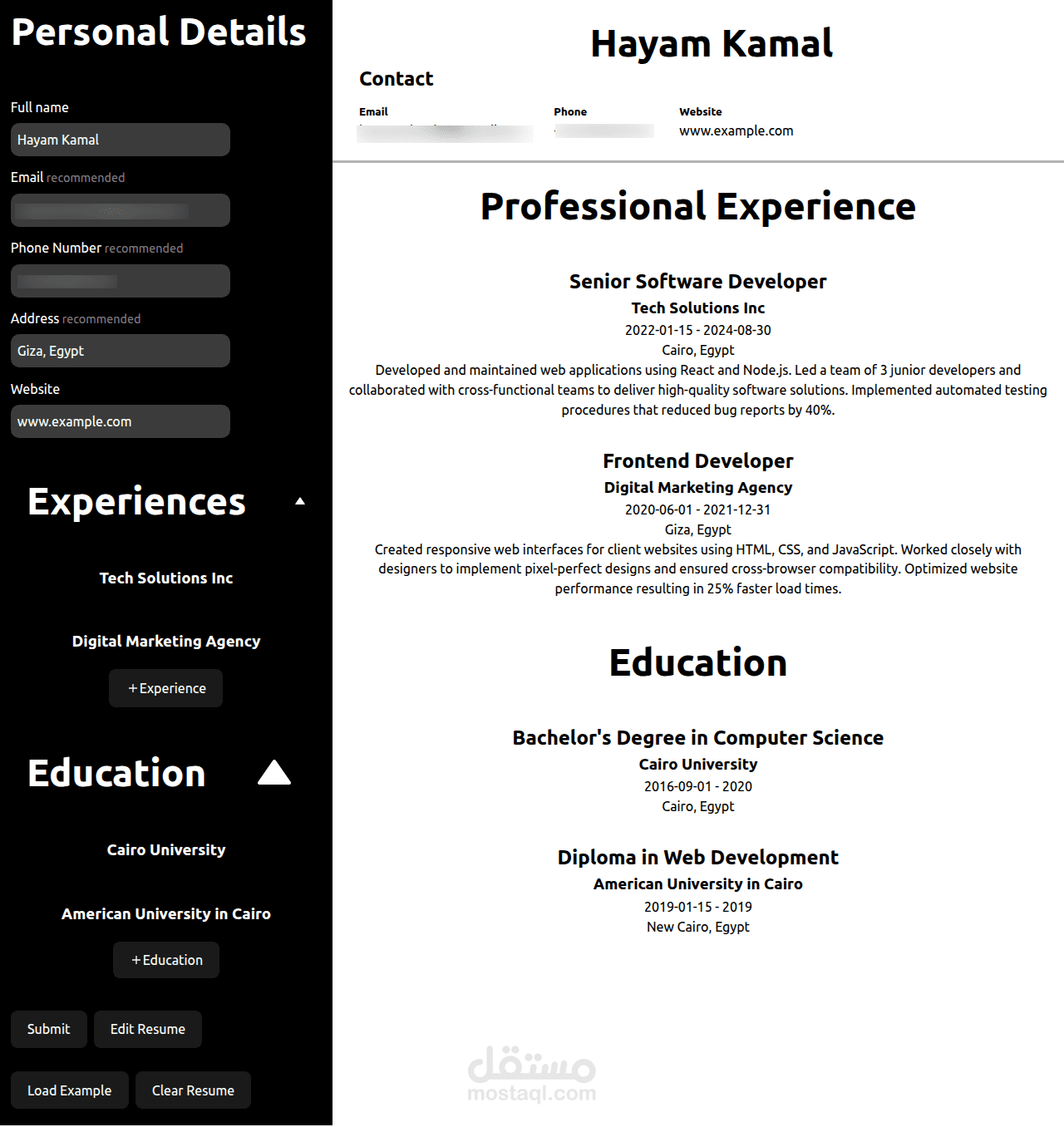 CV Application | مستقل
