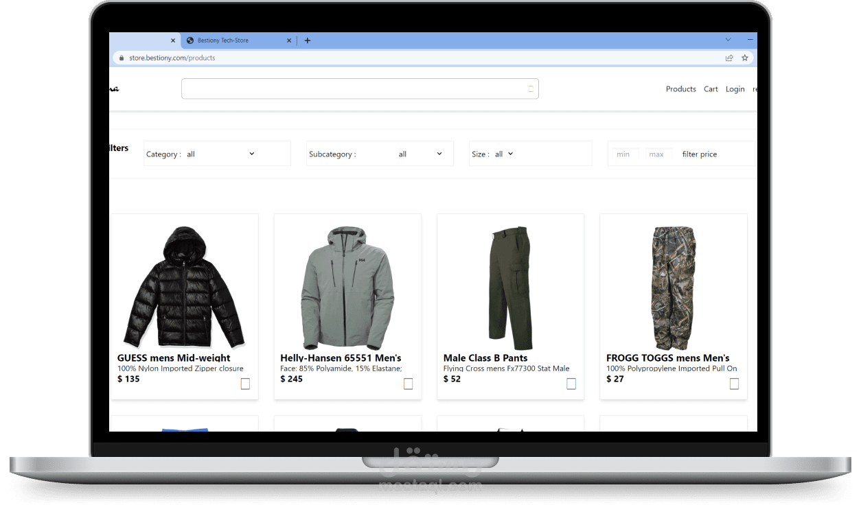 E-commerce web app with laravel | مستقل
