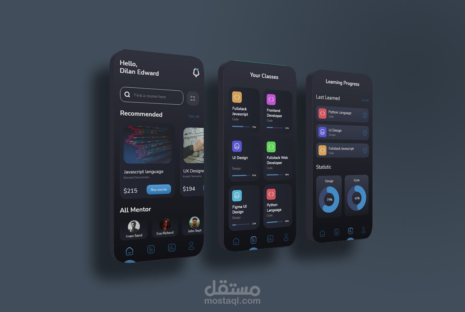 Online learning platform app design | مستقل