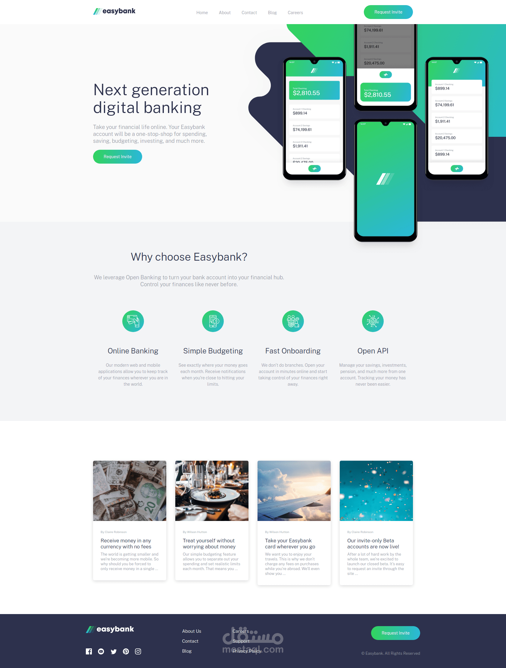 Easy Bank website | مستقل